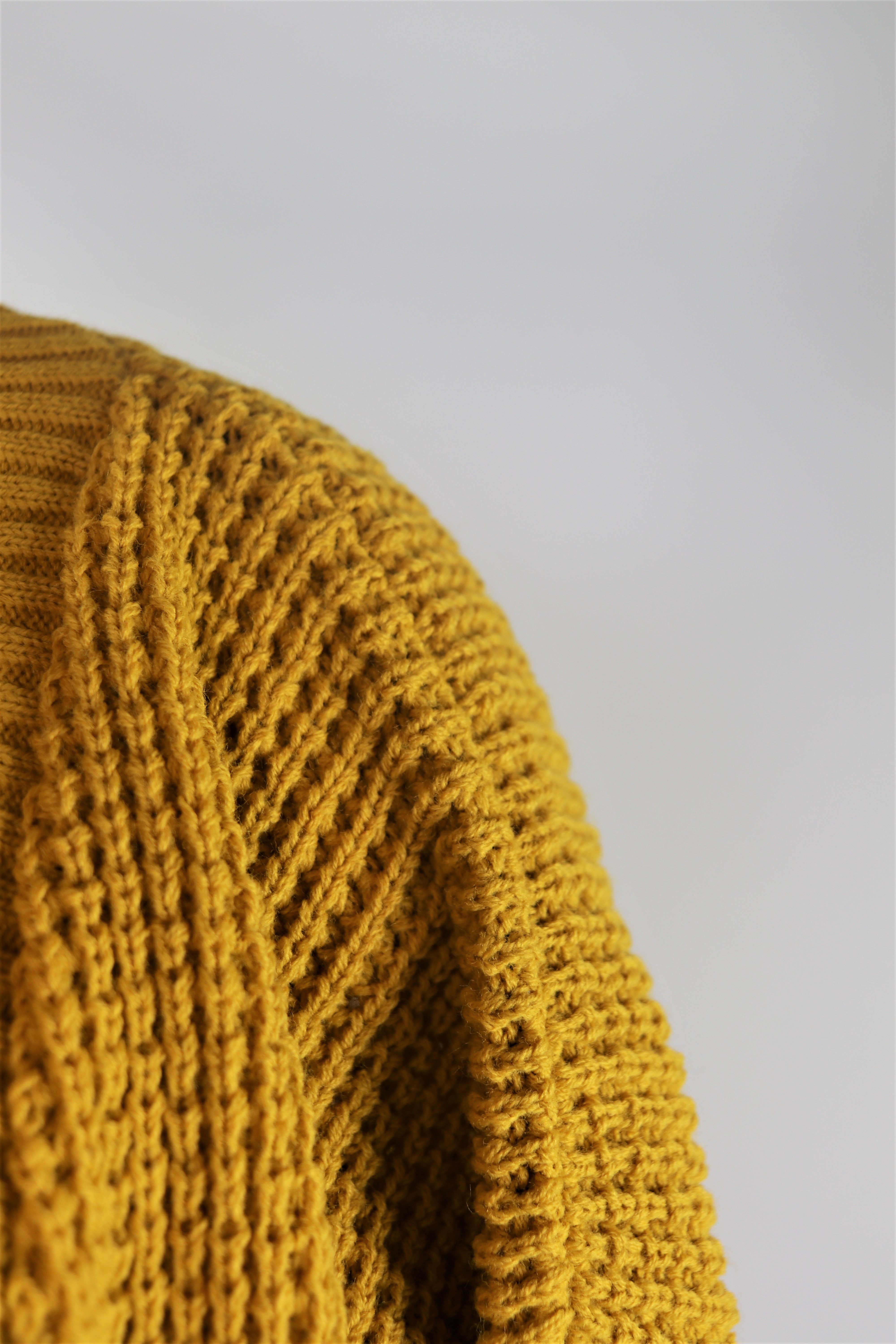 Gold Plated Cardigan - Mustard yellow long sleeve knit cardigan.
