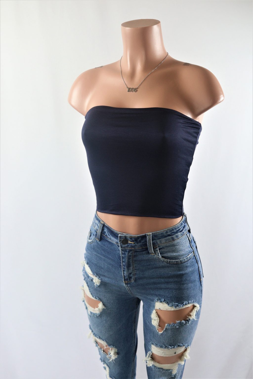 Double Layer Tube Top - Plain double lined tube crop top.