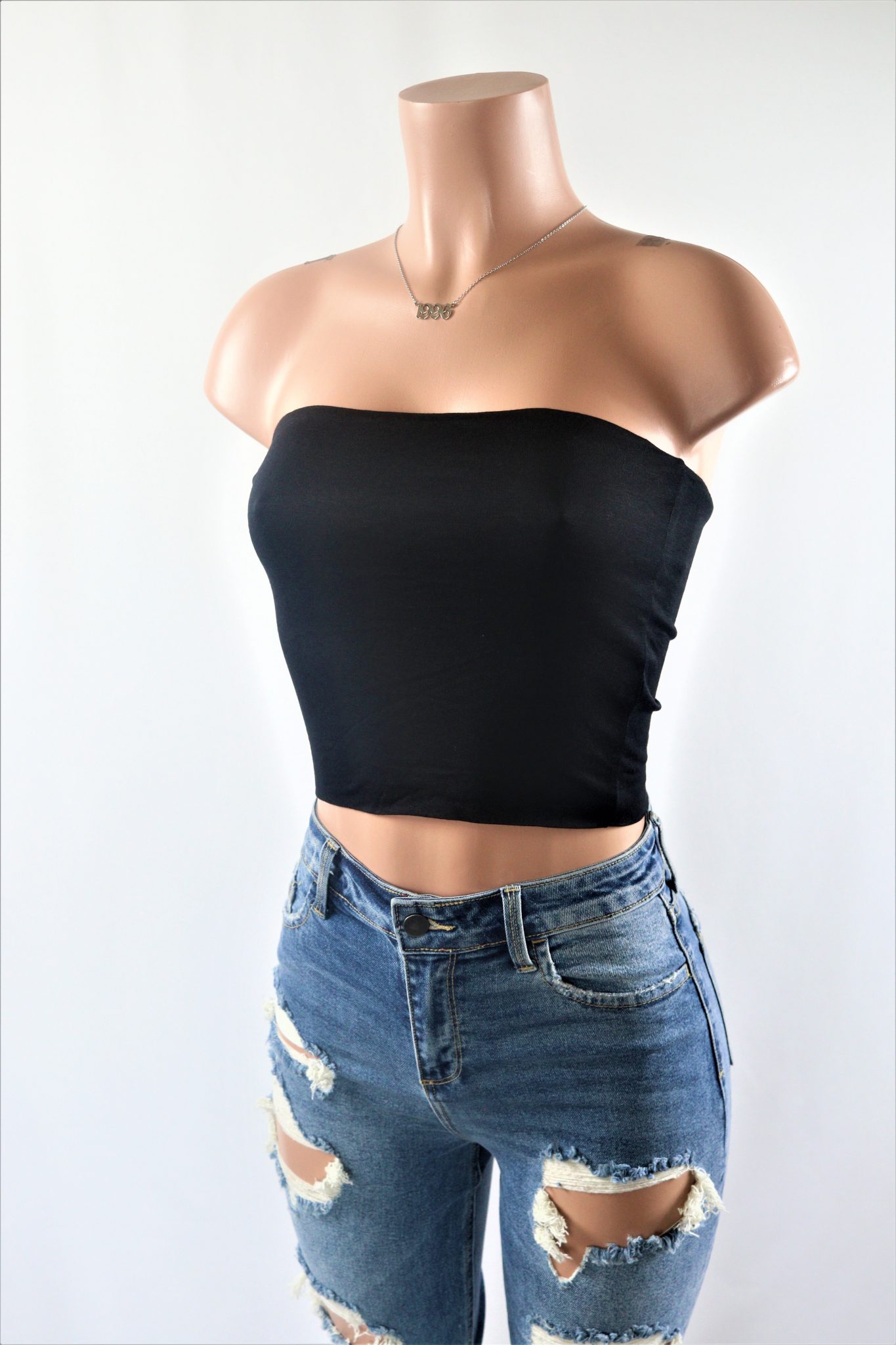 Double Layer Tube Top - Plain double lined tube crop top.